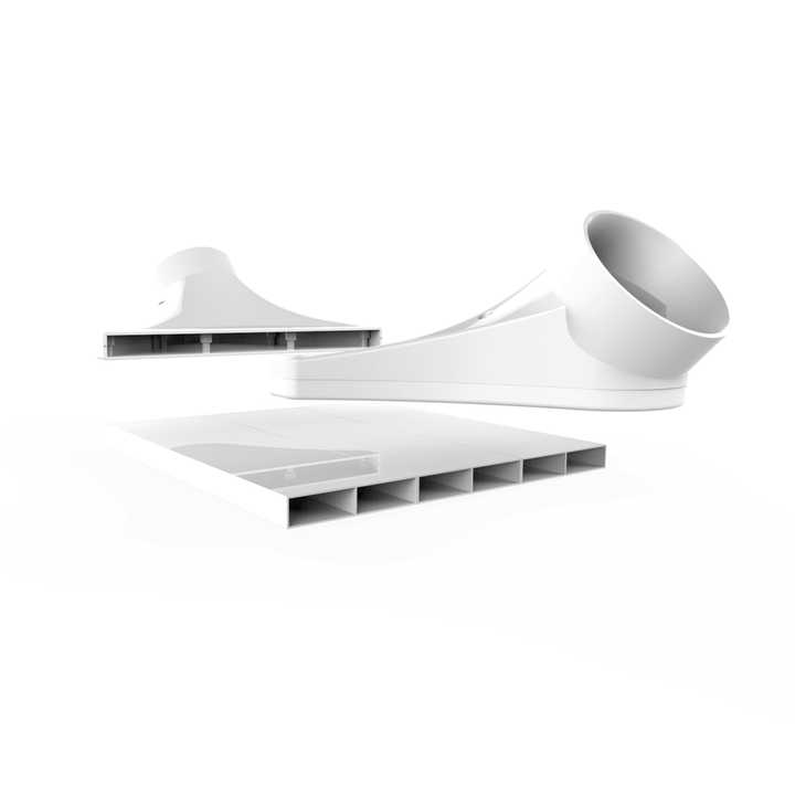 Fresh Air Duct Lintel Flat Pipe PVC 160 Mm by MIA VENTILATION