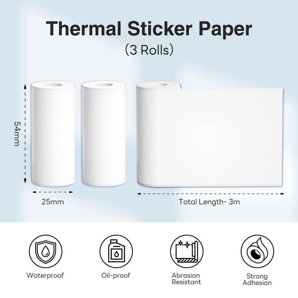 LUCK JINGLE Roll-Fed 2 Inch Thermal Paper for Portable Printers