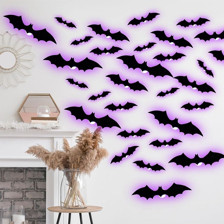 Hstyle Halloween Bats Party Scary Bat Murals DIY Home Window Decoration ...