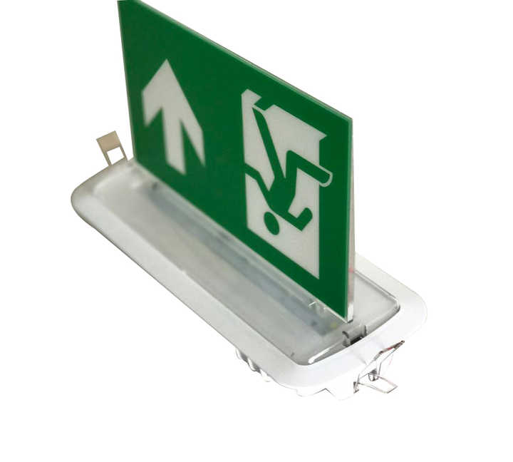 Small Size Double Sides LED Emergency Ceiling Recessed Exit Sign Light ...