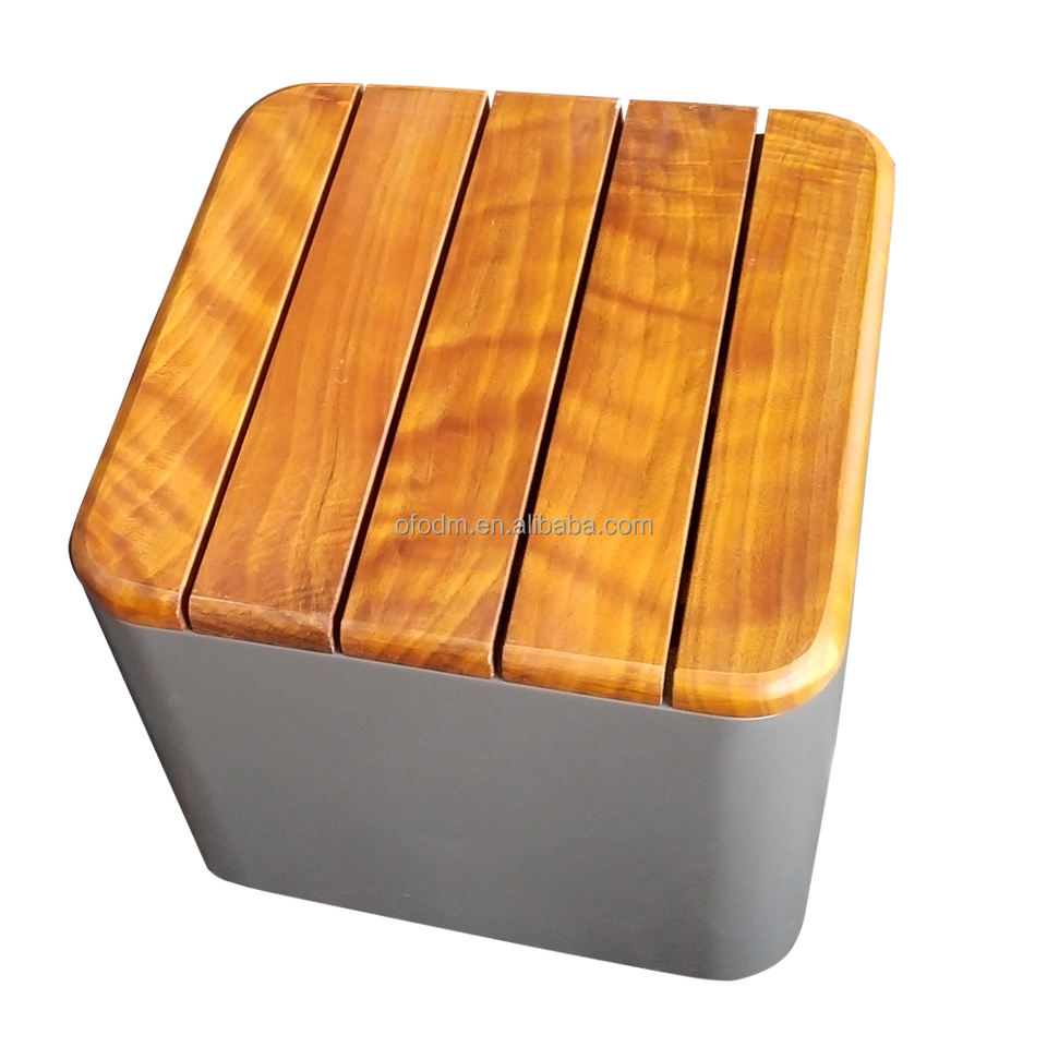 Modern Outdoor Steel Wood Chair Stool-Eco-Friendly Design for Shopping ...