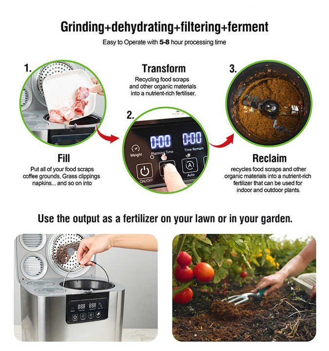 Surwin Electric Kitchen Waste Grinder - Efficient Composting