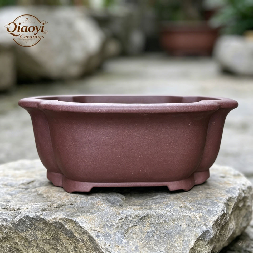 Contemporary Bonsai Pot CeramicTree Pots Purple Clay Flower Pot ...