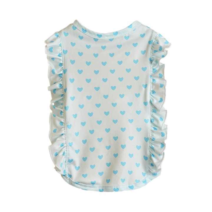 Pink Blue Dog Clothes Little Flying Sleeve Ruffle Lace Pet Vest for ...