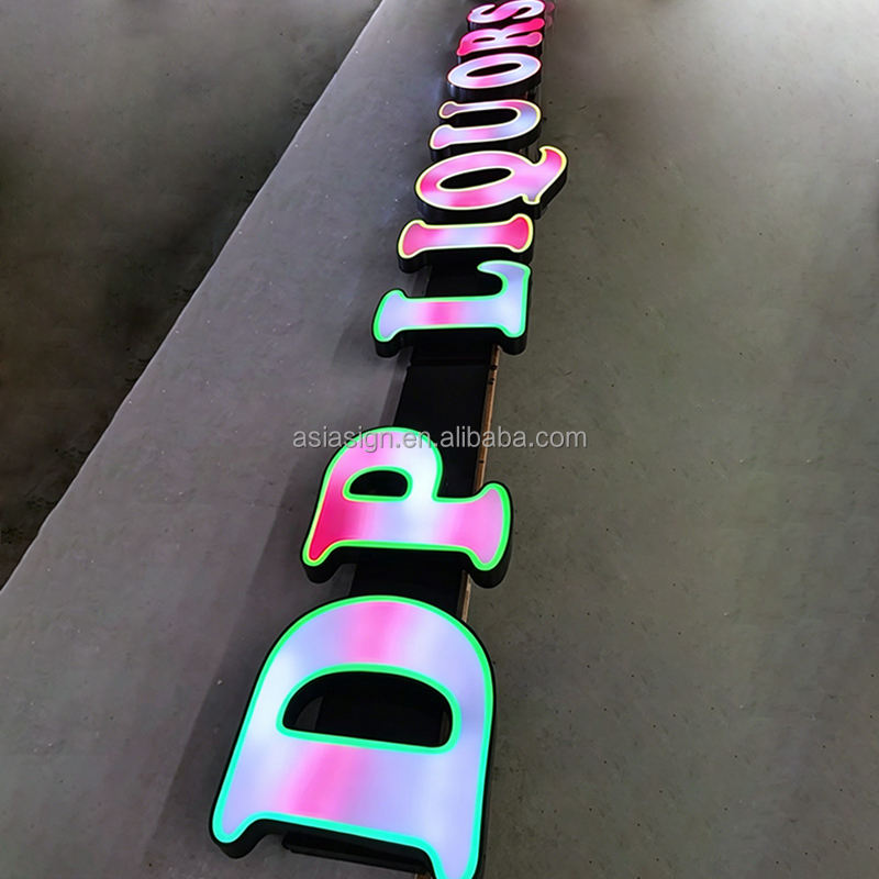 Ultra Slim Full Color LED Acrylic Letter App Control Color Changing 3D ...