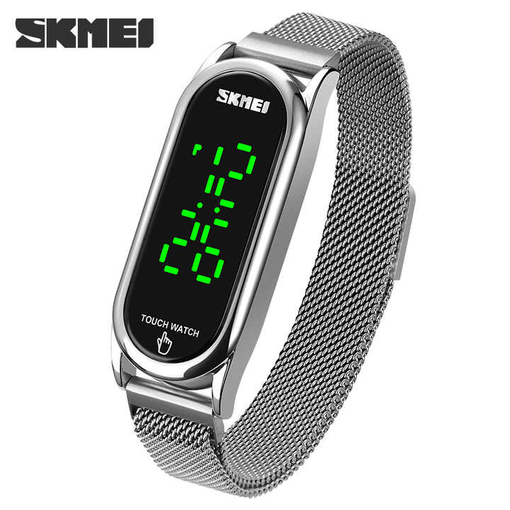 SKMEI 1697 Touch Screen Watch Women Fashion Mesh Belt LED Display Digit ...