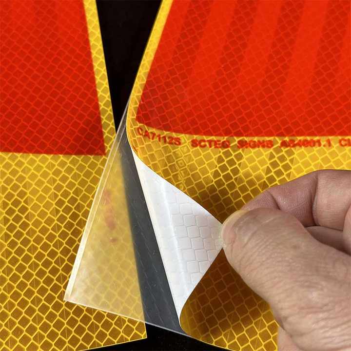 135MM*565MM Red Yellow Strip Reflector Sticker Reflective Rear Marking ...