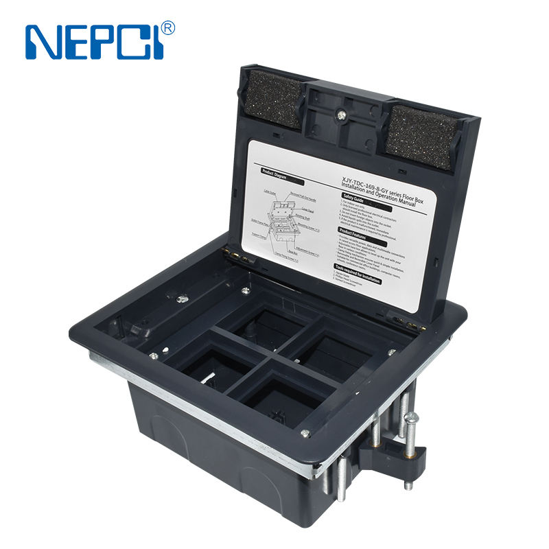 NEPCI 8 Gang Floor Socket Box - under Carpet Power Solution