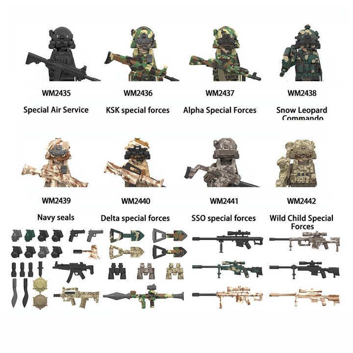 WW2 Military WM6147 Special Forces Snow Leopard Assault Team Soldiers ...