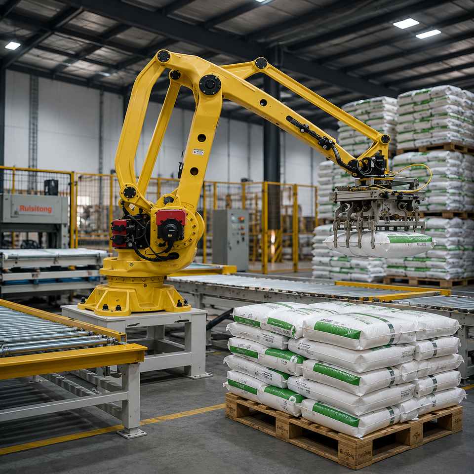 Automatic Robotic Arm Palletizer for Bottled Water Packs Cartons ...