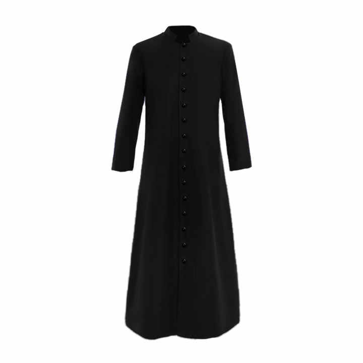 Medieval Church Priest Robe Trench Jacket Cassock Clergy Preacher Men ...