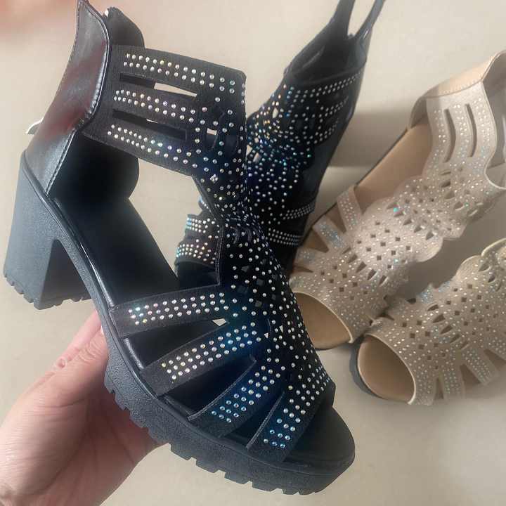 Chunky High Heel Sandals - Perfect for Party Dress Shoes