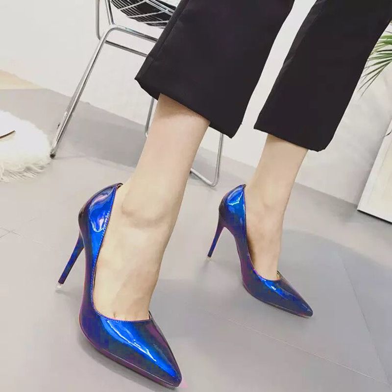 Low Price Red Sole High Heel Shoes Genuine Leather & Pointed Stiletto ...