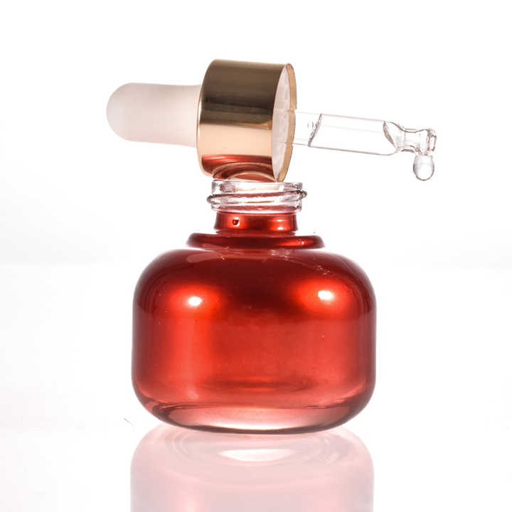 Hot Selling Luxury 30ml Plating Red Cosmetic Glass Bottle Eye Dropper ...