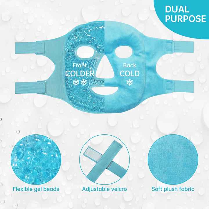 Hot and Cold Compress Therapy Gel Beads Ice Face Mask Face Ice Pack for ...
