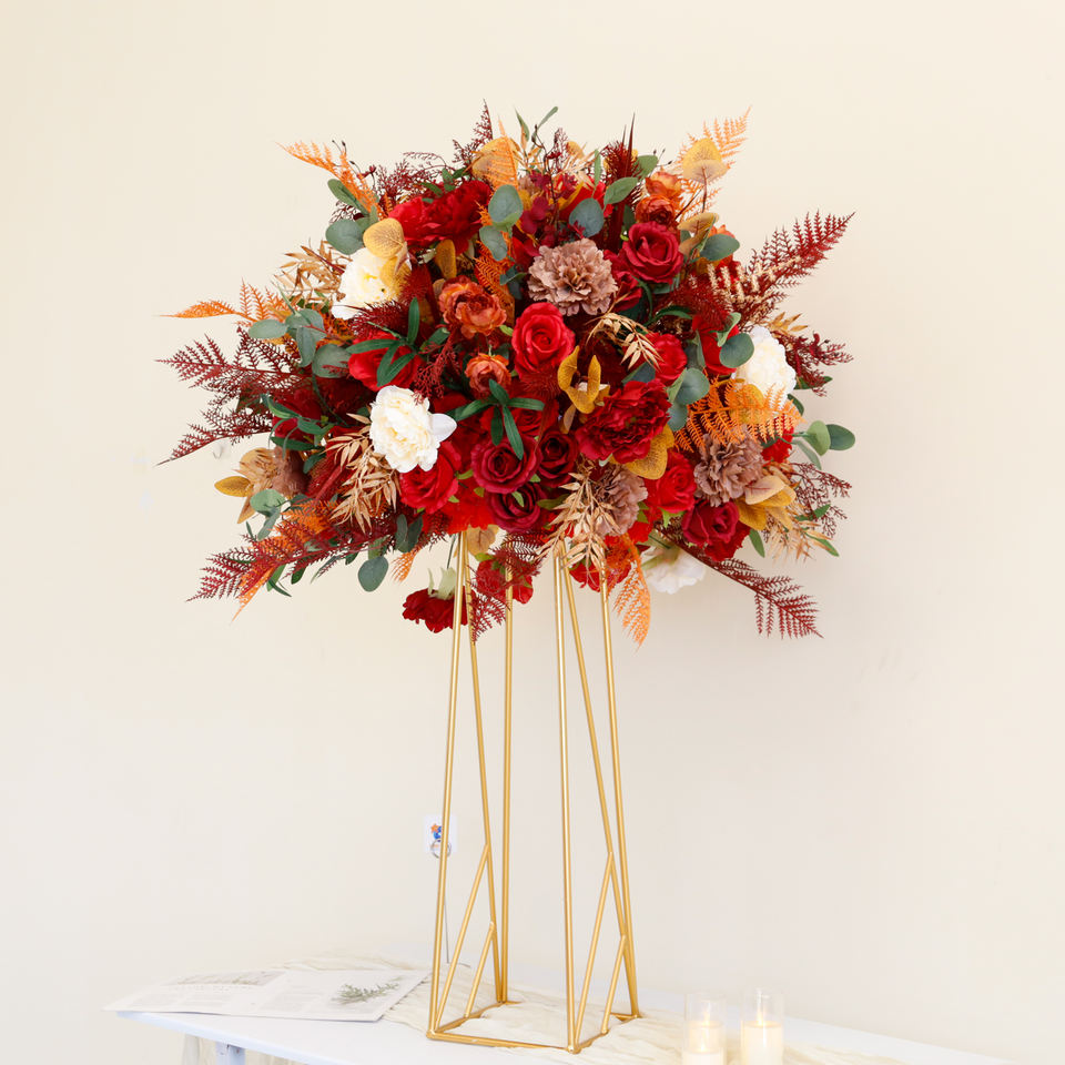 LFB2569 Fall Color Wedding Flower Balls 70 cm Artificial Red and Orange ...