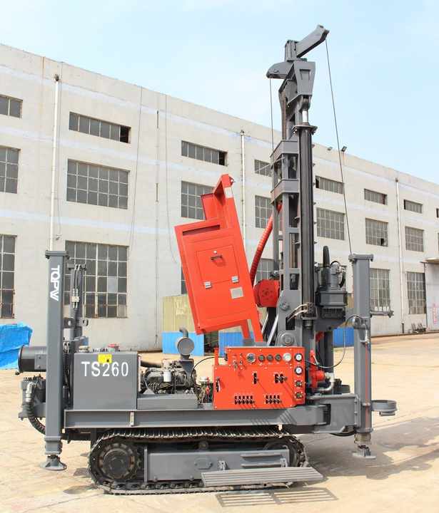 TS260 Crawler Mounted 260m Deep Multifunctional DTH Borehole Water Well ...