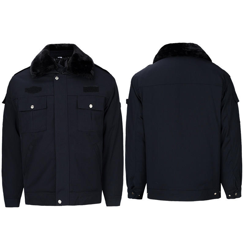 Black Winter Security Clothing Cotton Thickened Duty Clothing Cold ...
