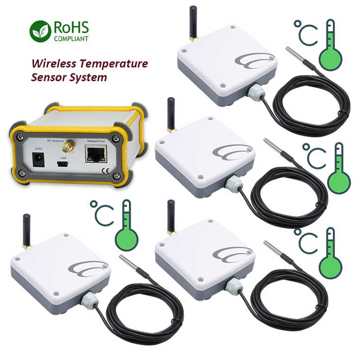 4 Sets Wireless Temperature Sensors System high temperature smart data ...