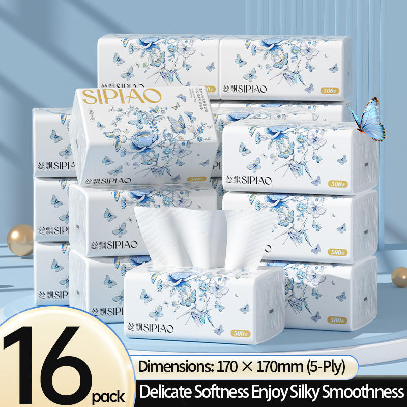 Bulk Wholesale Price 5Ply 500 Sheets Thickened Large Pack Facial Tissue ...