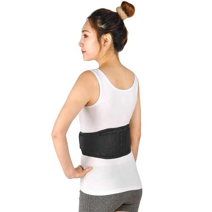 Unisex Waist Brace Leather Adjustable Compression Steel Plate Waist ...