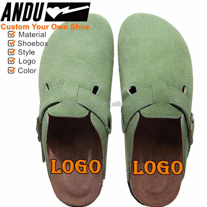 Custom Wholesale Unisex Clog Suede Cork Clogs Shoes for Women Men Anti ...