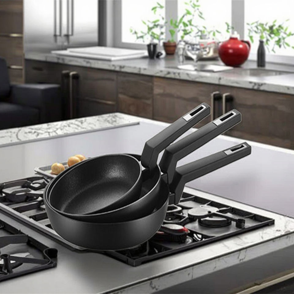 Modern Design Nonstick Pressed Aluminum Fry Pan with Induction Bottom ...