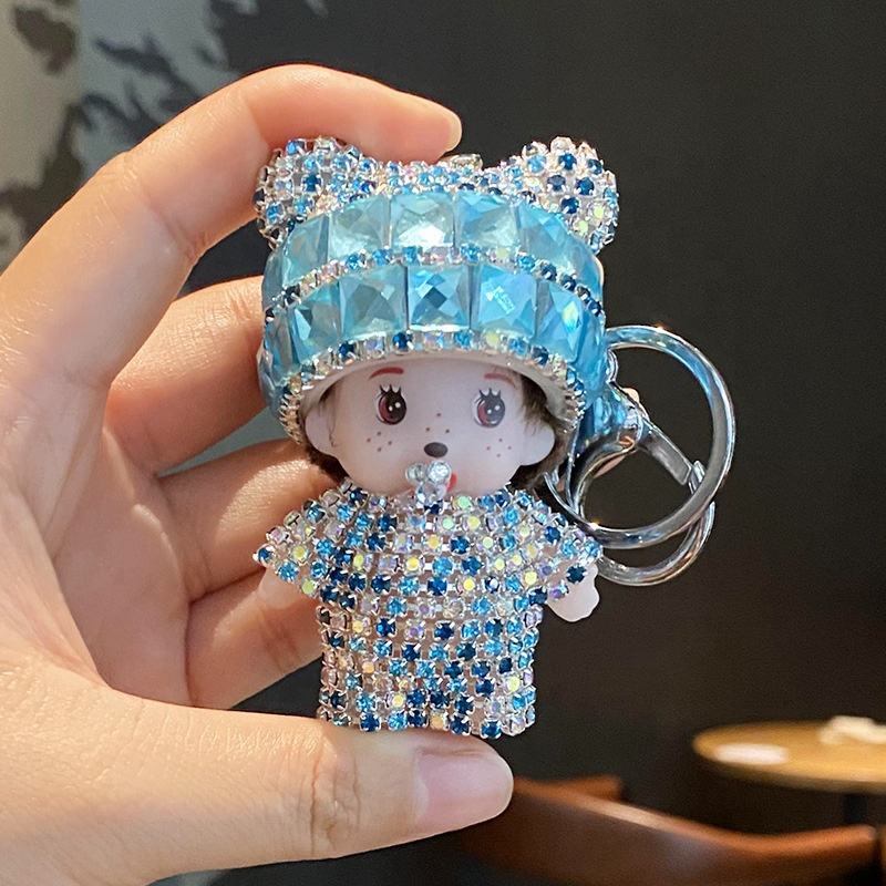 Creative PVC + Crystal Crystal-encrusted Doll Female Korean Cute Car ...