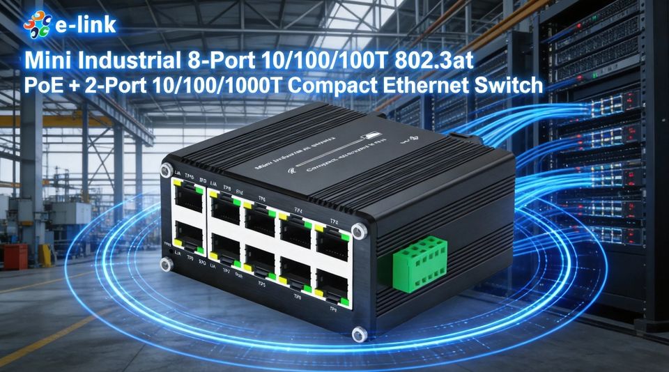 Mini Industrial Gigabit PoE Switch 8x802.3at PoE+ Plus 2 Uplink Ports ...