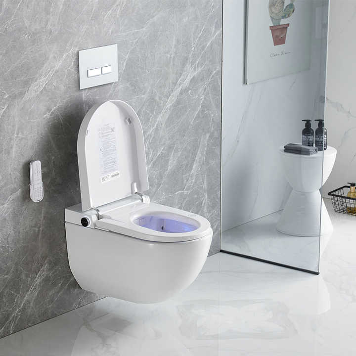 Smart Wall-Hung WC Toilet Set with Automatic Operation Ceramic ...