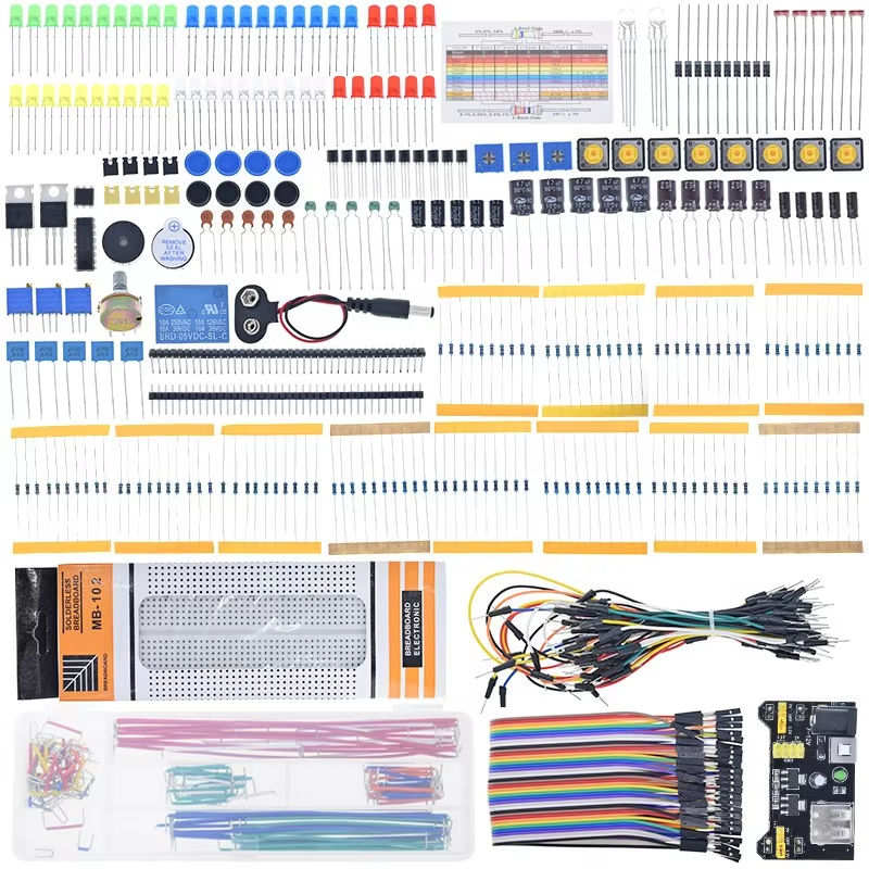 Starter Kit Breadboard Resistor Capacitor Potentiometer Dunpont Cable ...