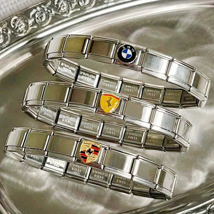 2024 New Car Logo Italian Charms Stainless Steel Silver Auto Logos ...