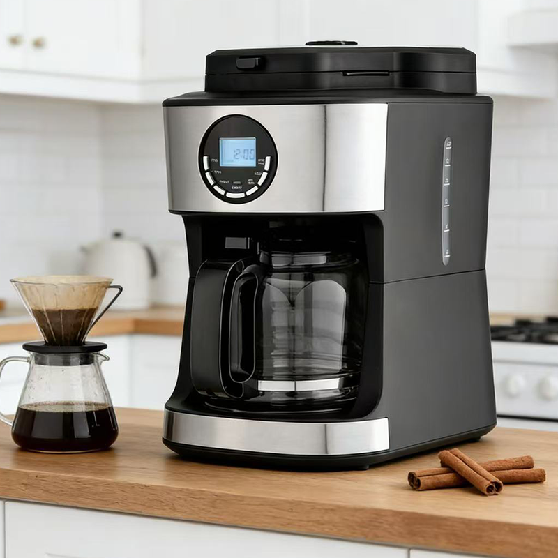 12Cup 1.8L Drip Coffee Maker With Built-In Blade Grinder - 24H ...