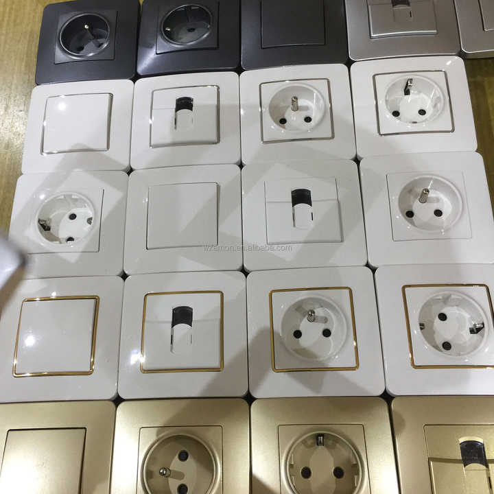 Modern Black Luxury 86 square Wall Light Electric European Switches and ...