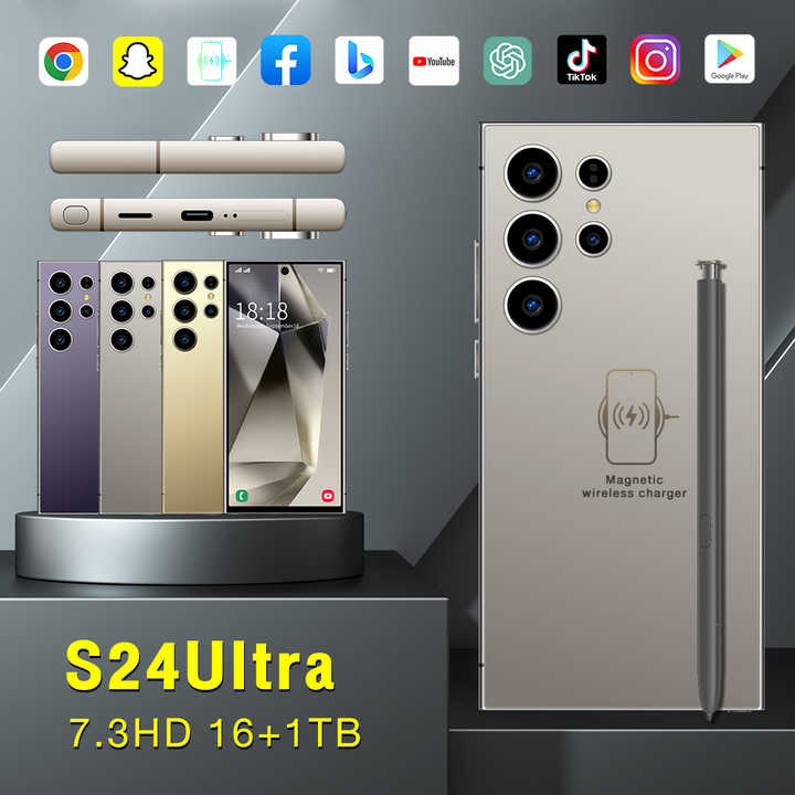 Original S24 Ultra 5G Smartphone 7.3 HD Screen 5G Dual SIM Android 13 7000mAh LTE German Spanish ...