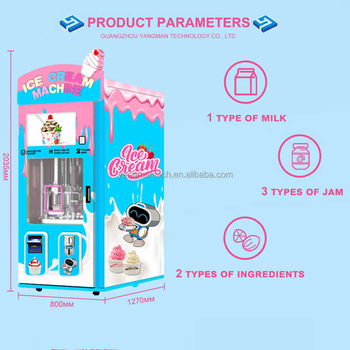 Custom Multi Flavor Ice Cream Vending Machine - Yangman
