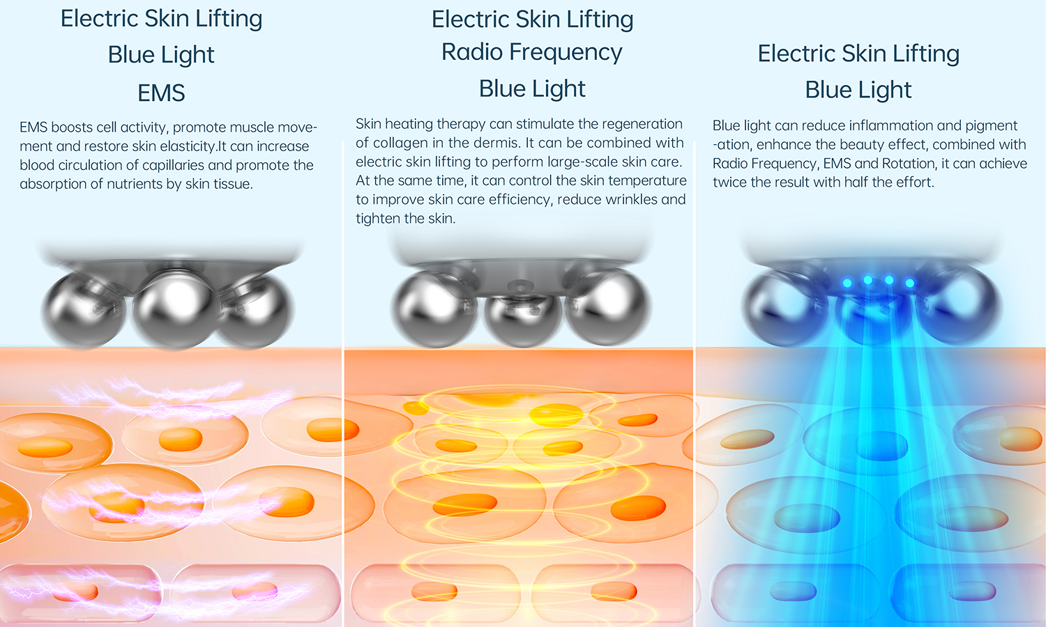 Mini Electric Massage Radio Frequency Rf Equipment Ems Micro Current ...