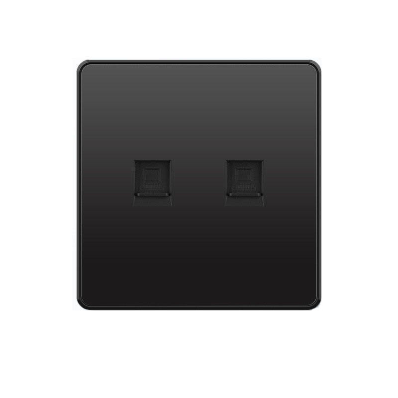 High Quality Black Matte PC Panel UK Double Wall Socket Electrical with ...