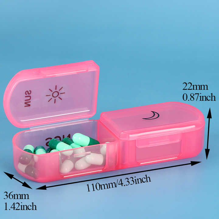 SUNSHING Plastic Pill Case 14 Compartments Pill Organizer Weekly Pill ...