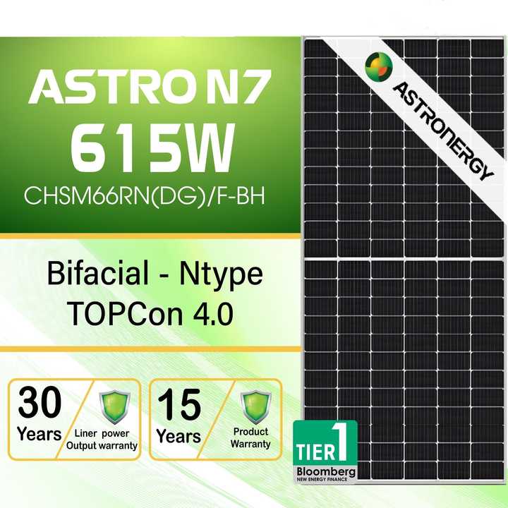 ASTRO CHSM66RN(DG)/F-BH Bifacial Solar Panels - 605w to 630w