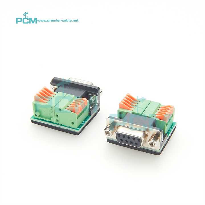 DB9 Female to 10pin Terminal Block Breakout Board Adapter