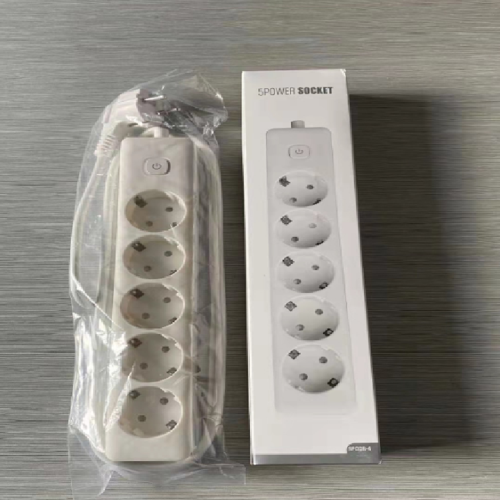 USB Smart Switch 10A ABS Power Strip 3 USB Ports 2 Outlets EU Standard ...