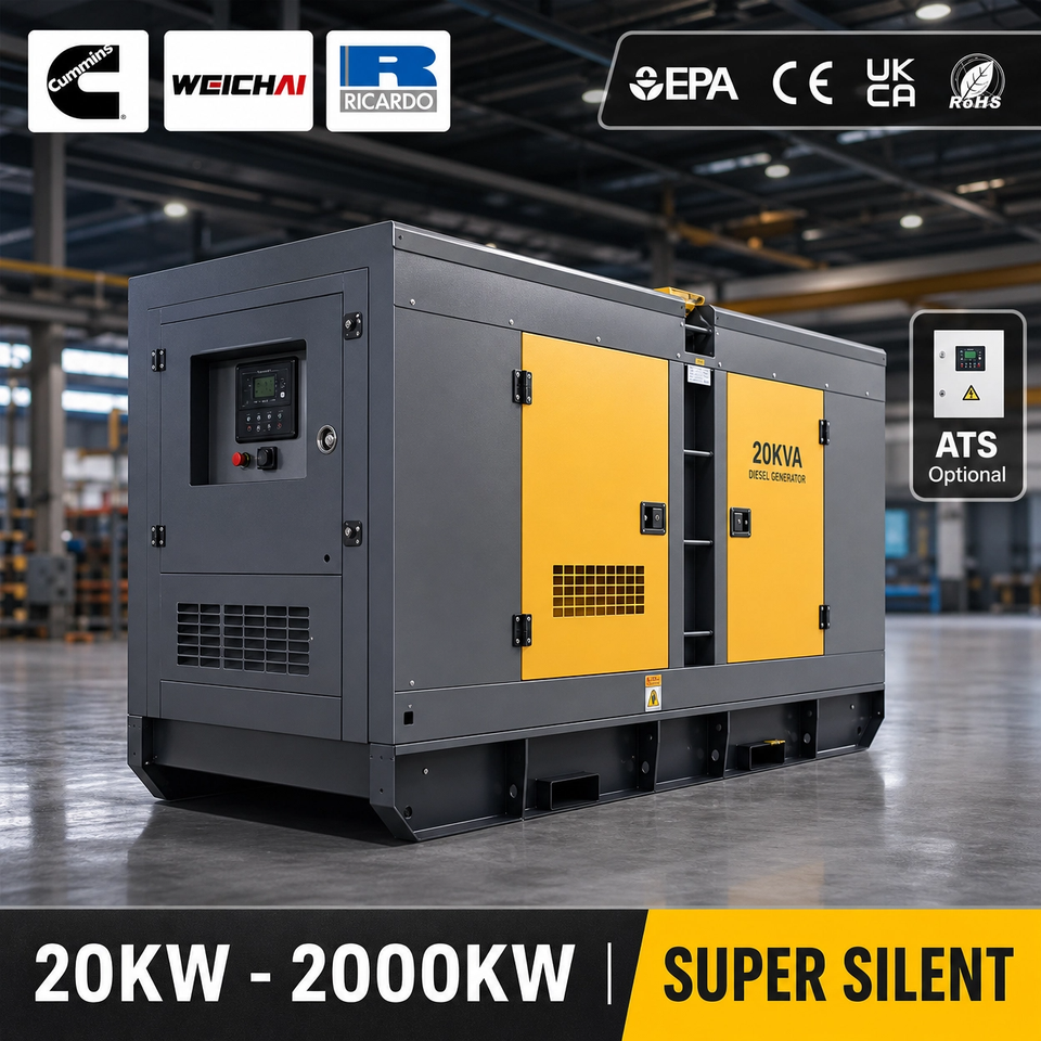 ECG Power Silent Diesel Generator 20kva 25kva 30kva 50/60Hz Auto Start ...