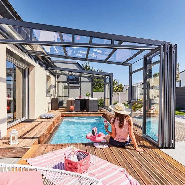 DTOP High-end Retractable Sunroom 4 Season Sunroom CE Certified Sunroom ...