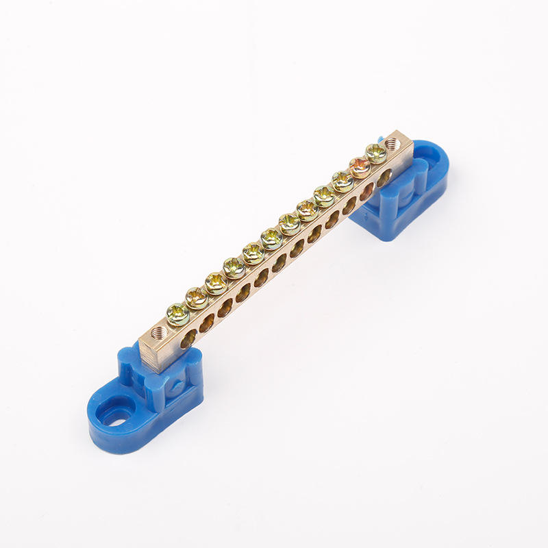 Zero-Row 6-Pole Nickel-plated Copper Terminal Blocks Blue Base Flame ...