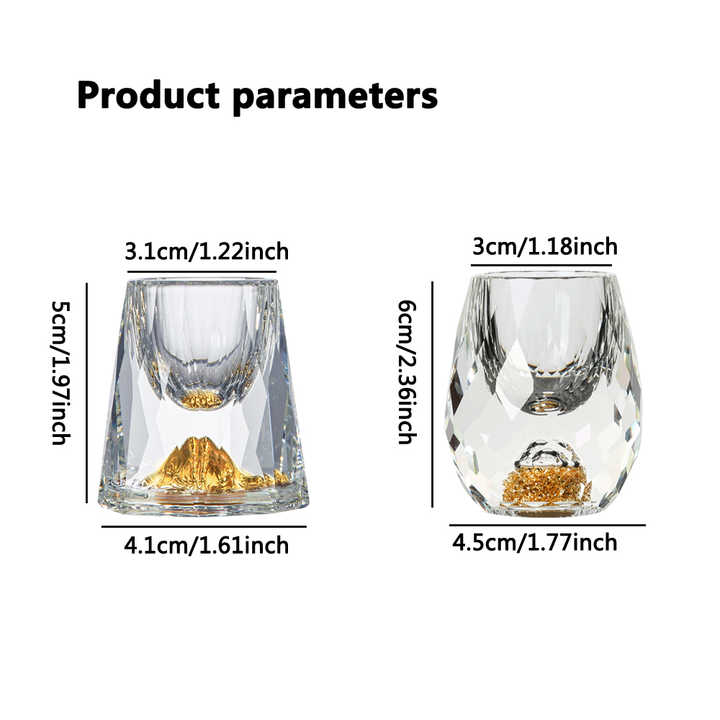 Hot-Selling Light Luxury Mini Crystal Clear Diamond Shot Glass Gold ...
