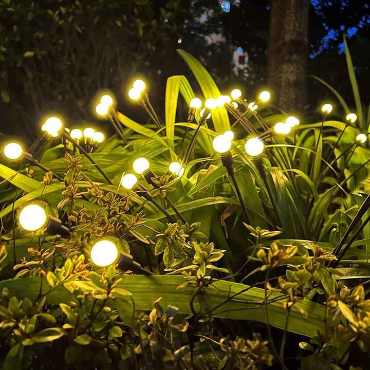 Solar Powered Wind-Powered Swaying Firefly Lamp Garden Outdoor ...