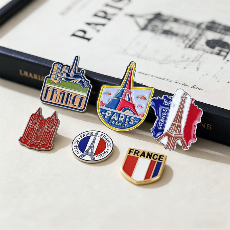 France National Flag Pins Custom Soft Enamel Paris Visitor Landmark ...