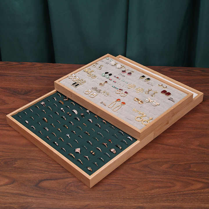 Minglu 100 Slots Rings Storage Tray - Elegant & Functional