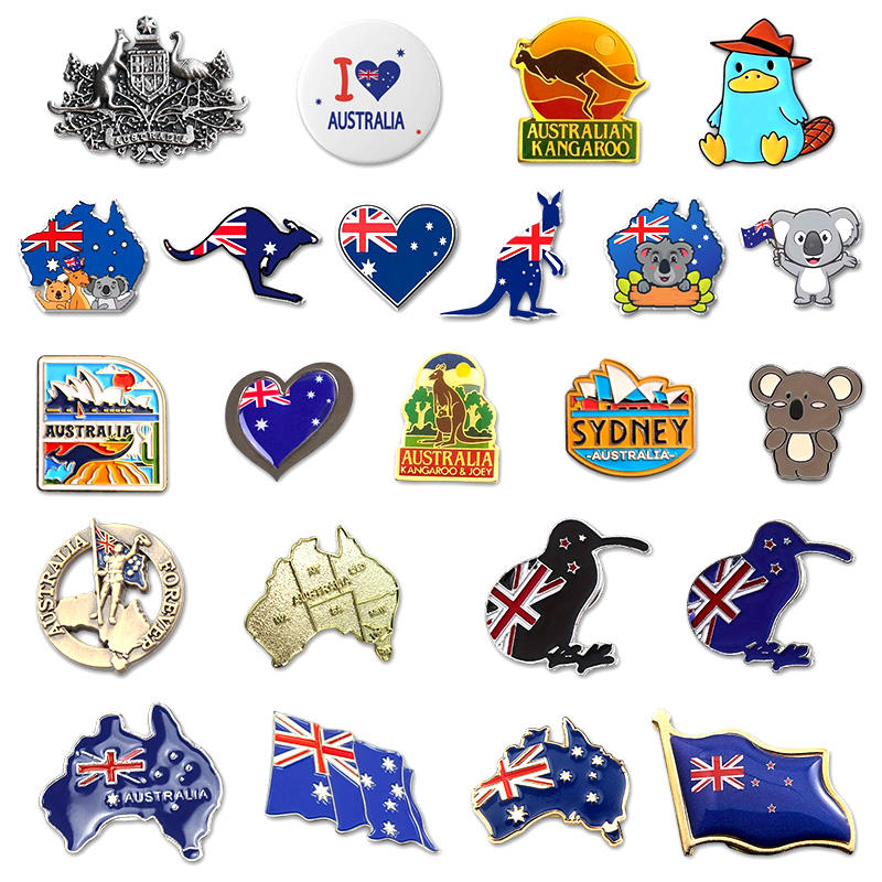 Australia Tourism Souvenir Pins Custom Hard Soft Enamel Country Badges ...